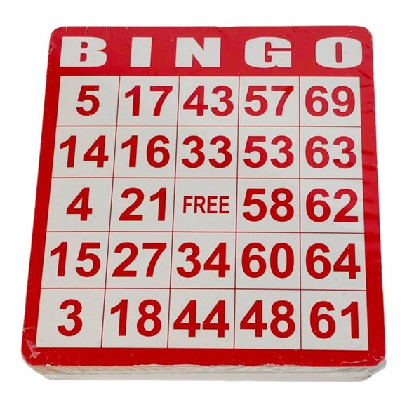 Source Unknown | Games | Sealed Pack Of Cardboard Bingo Cards Red ...